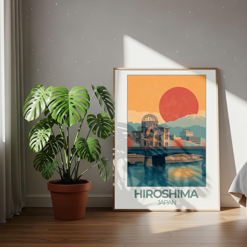 Hiroshima Japan Poster | Atomic Bomb Dome Wall Art | Japan Travel Print ...