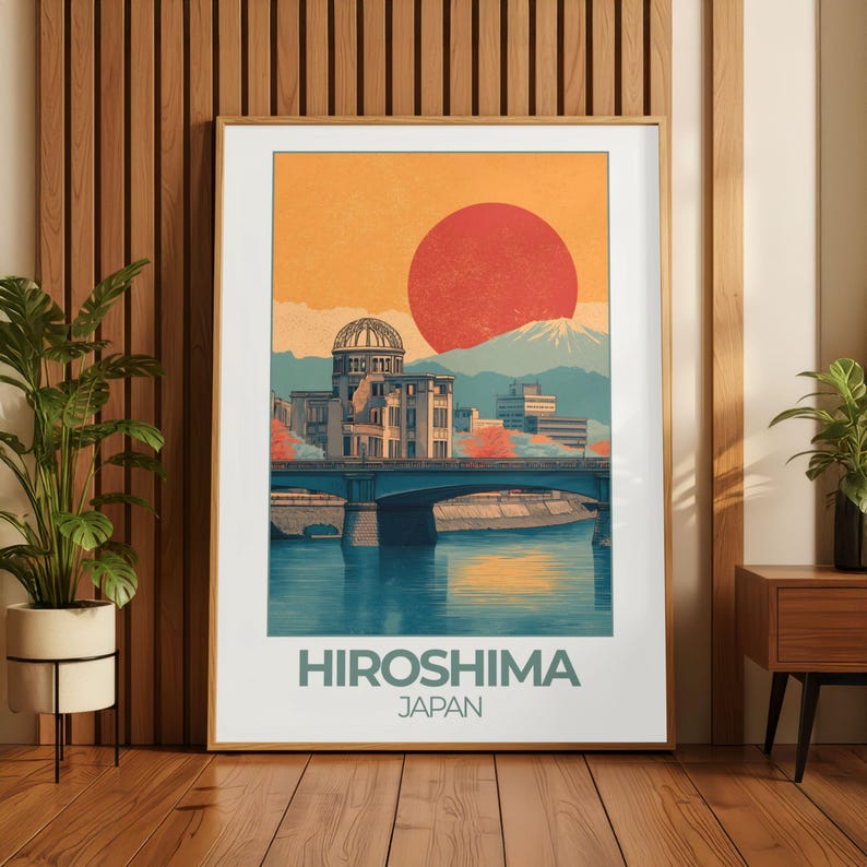 Hiroshima Japan Poster | Atomic Bomb Dome Wall Art | Japan Travel Print ...