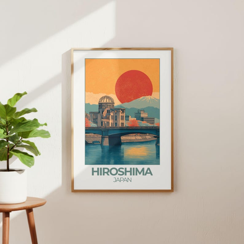 Hiroshima Japan Poster | Atomic Bomb Dome Wall Art | Japan Travel Print ...