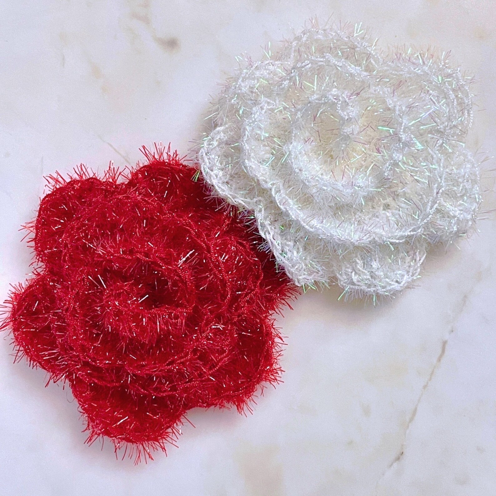 Pinibeni Rose Flower Crocheted Eco Friendly Dish Scrubber Scrubbie ...