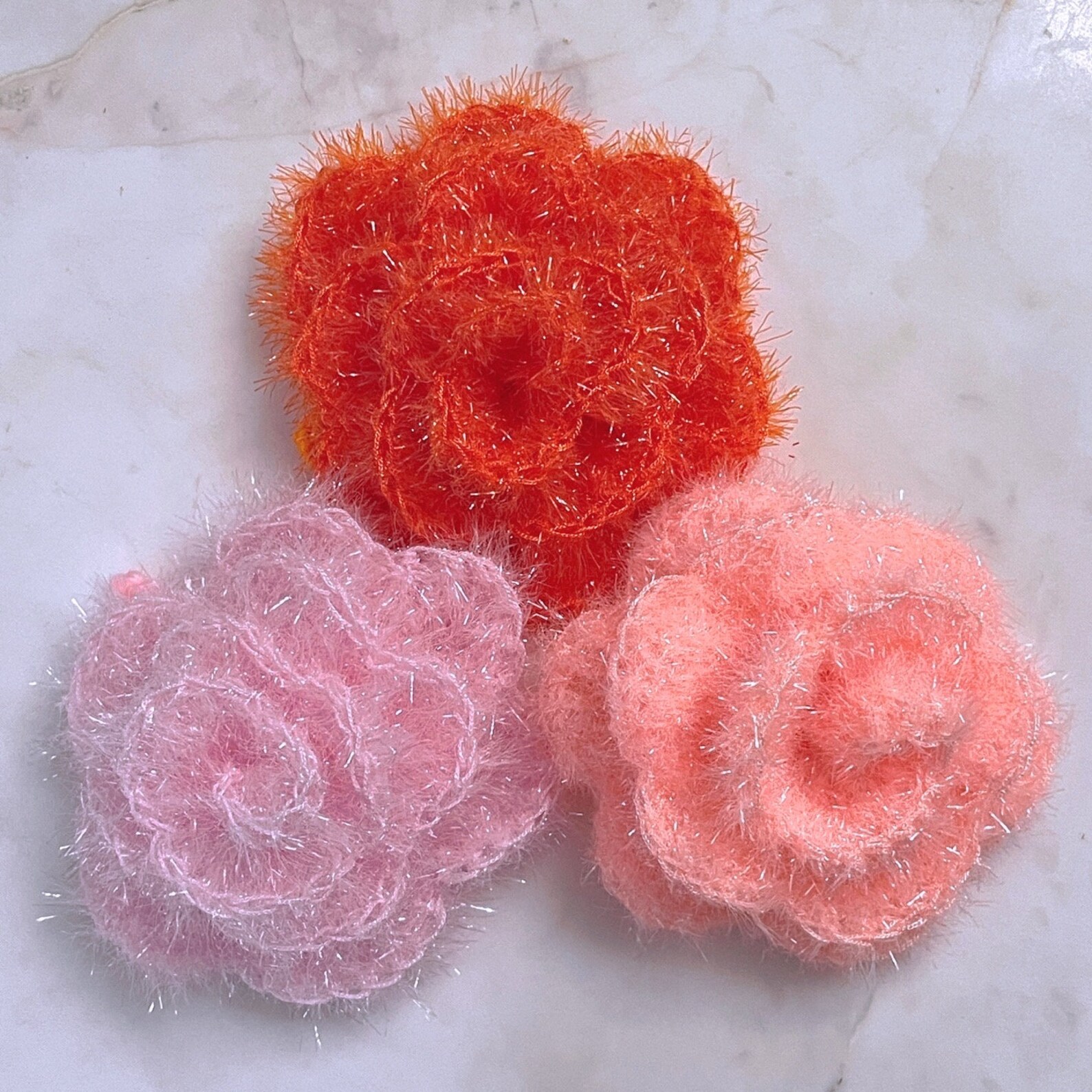 Pinibeni Rose Flower Crocheted Eco Friendly Dish Scrubber Scrubbie ...