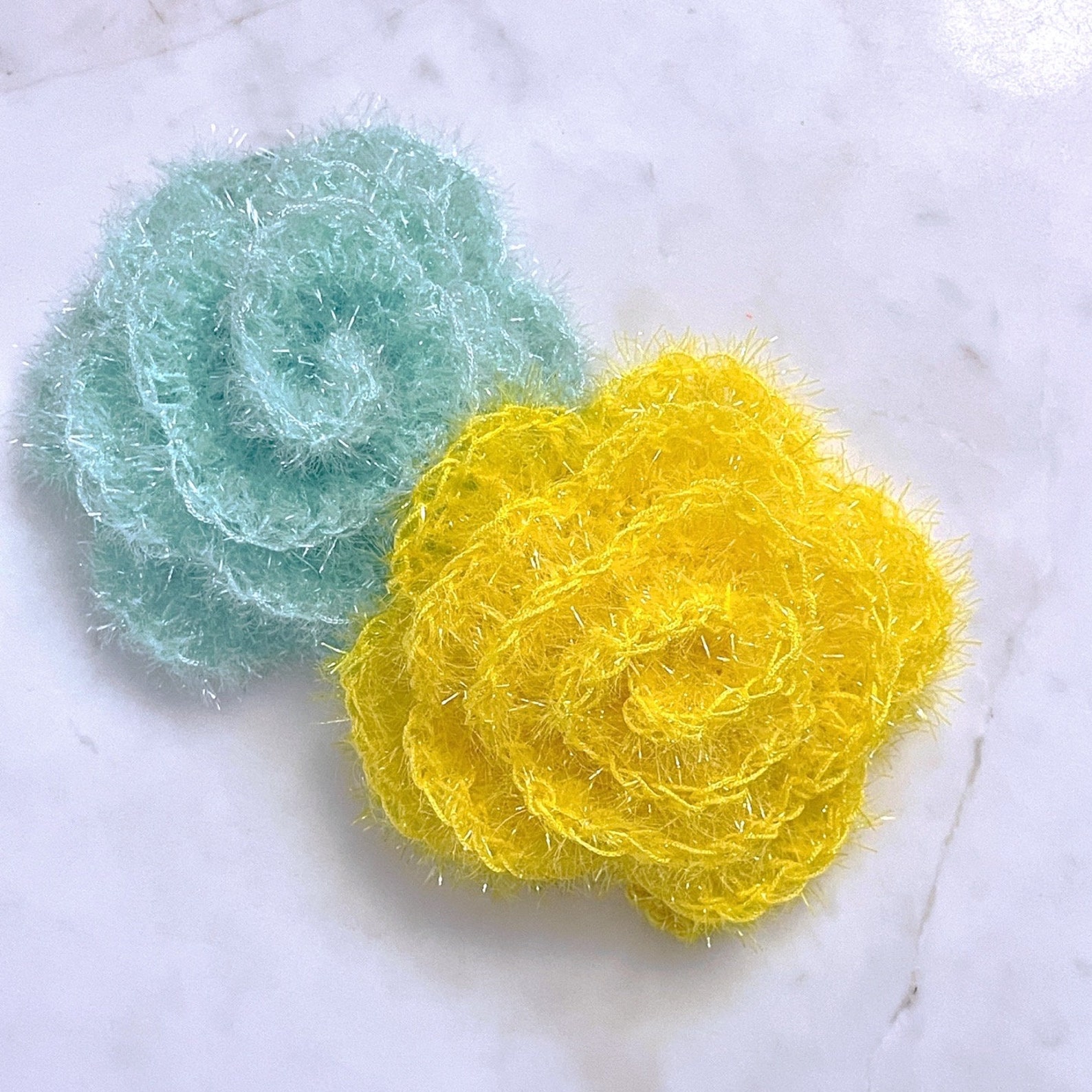 Pinibeni Rose Flower Crocheted Eco Friendly Dish Scrubber Scrubbie Gift ...