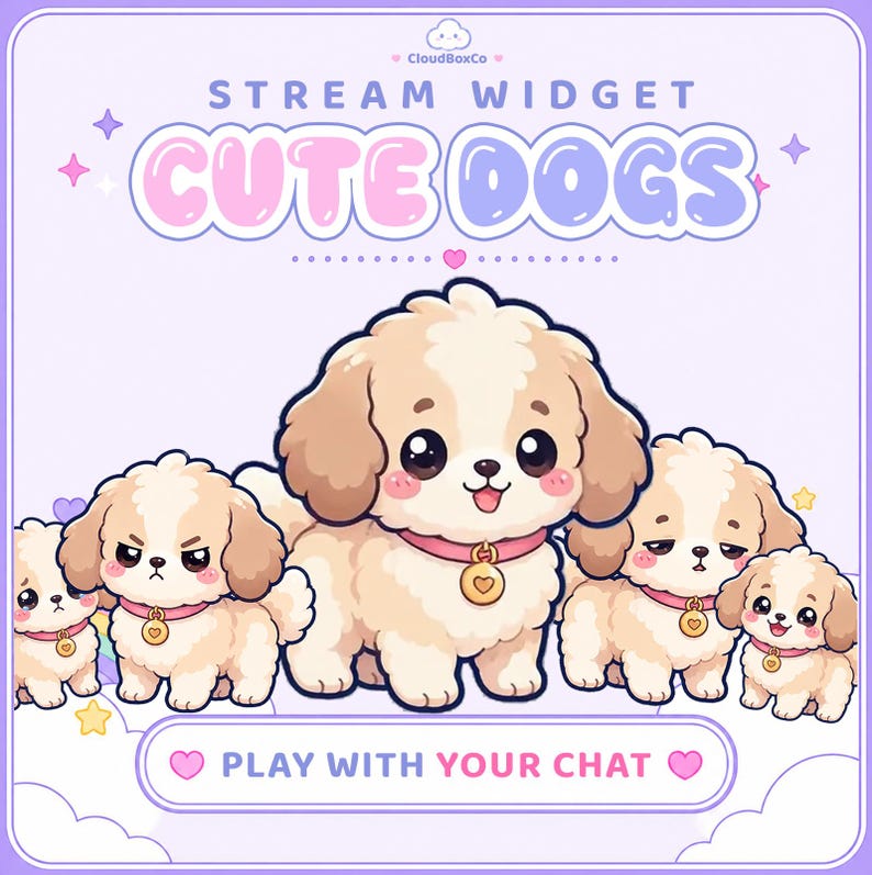 STREAM WIDGET - Cute Dogs // for Twitch & Youtube | Interactive Chat ...