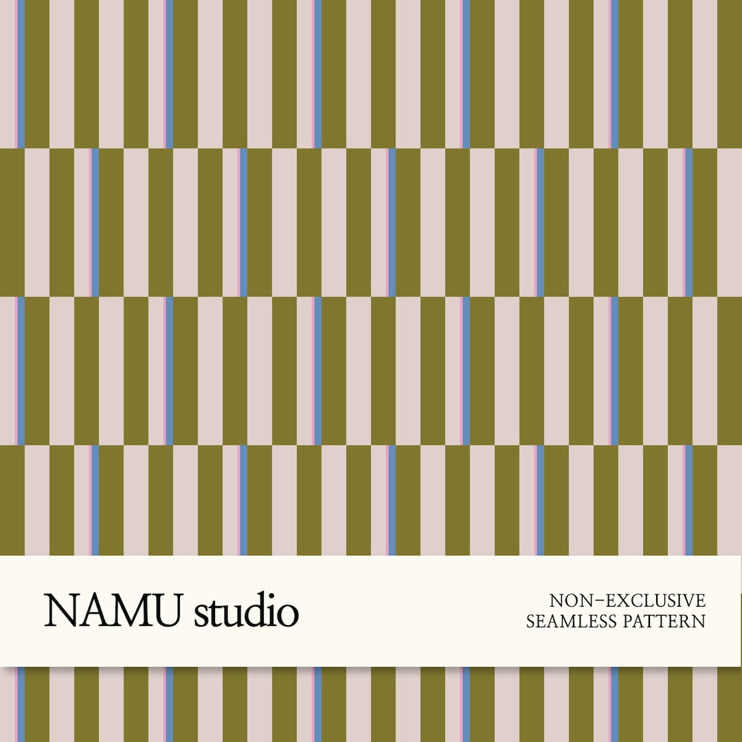 Mid Century Modern Seamless Pattern - Retro Geometric Stripe (digital ...