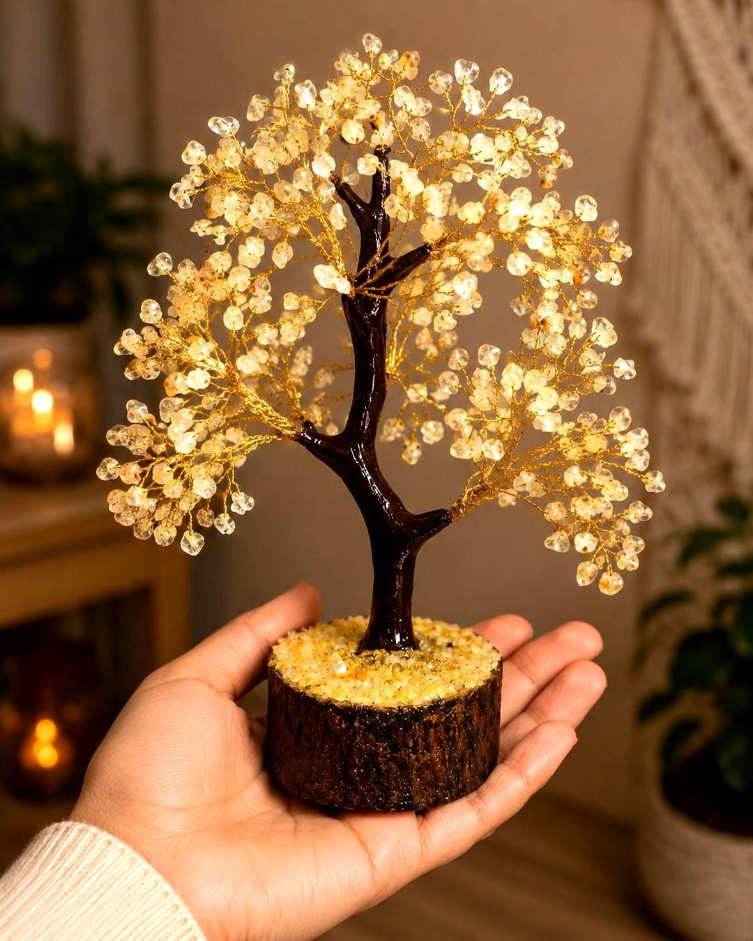Handmade Yellow Citrine Crystal Tree | Gemstone Tree of Life ...