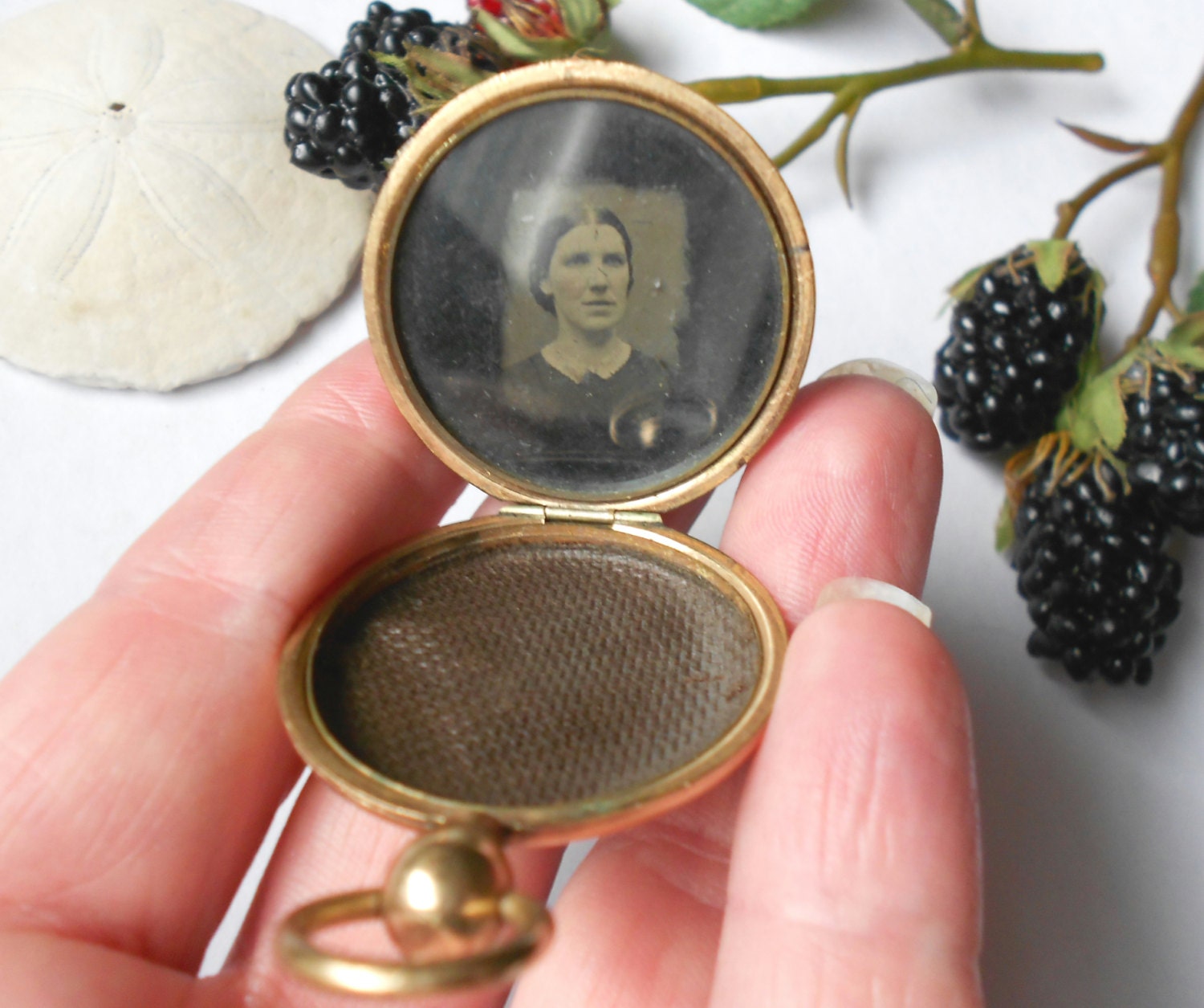 Antique Mourning Locket, 19th Century Civil War Era Tintype Photo ...