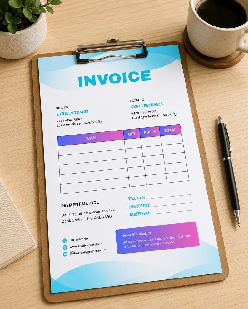 Editable Invoice Template for Small Businesses & Freelancers ...