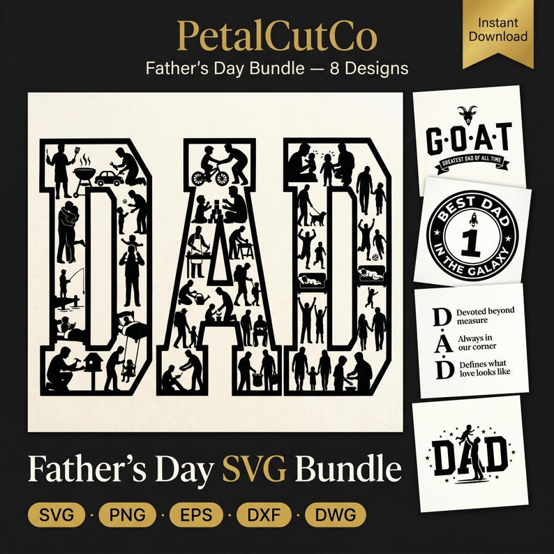 Father's Day SVG Bundle 2026, Dad Gift Cricut File, Papa SVG, Gift for ...