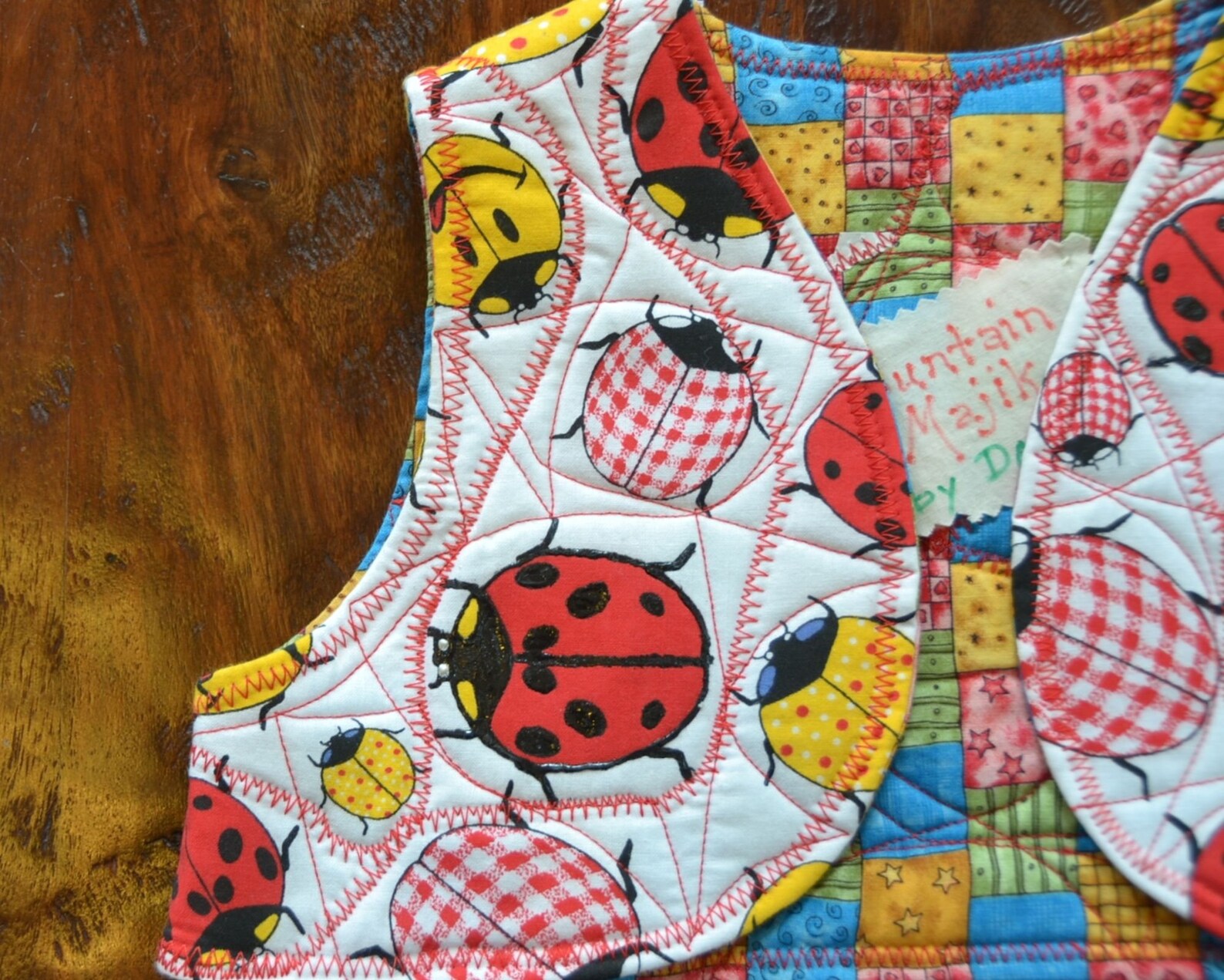 Ladybug Quilted Vest, Girl's Vest, Bug Bolero, Girl's Clothing ...