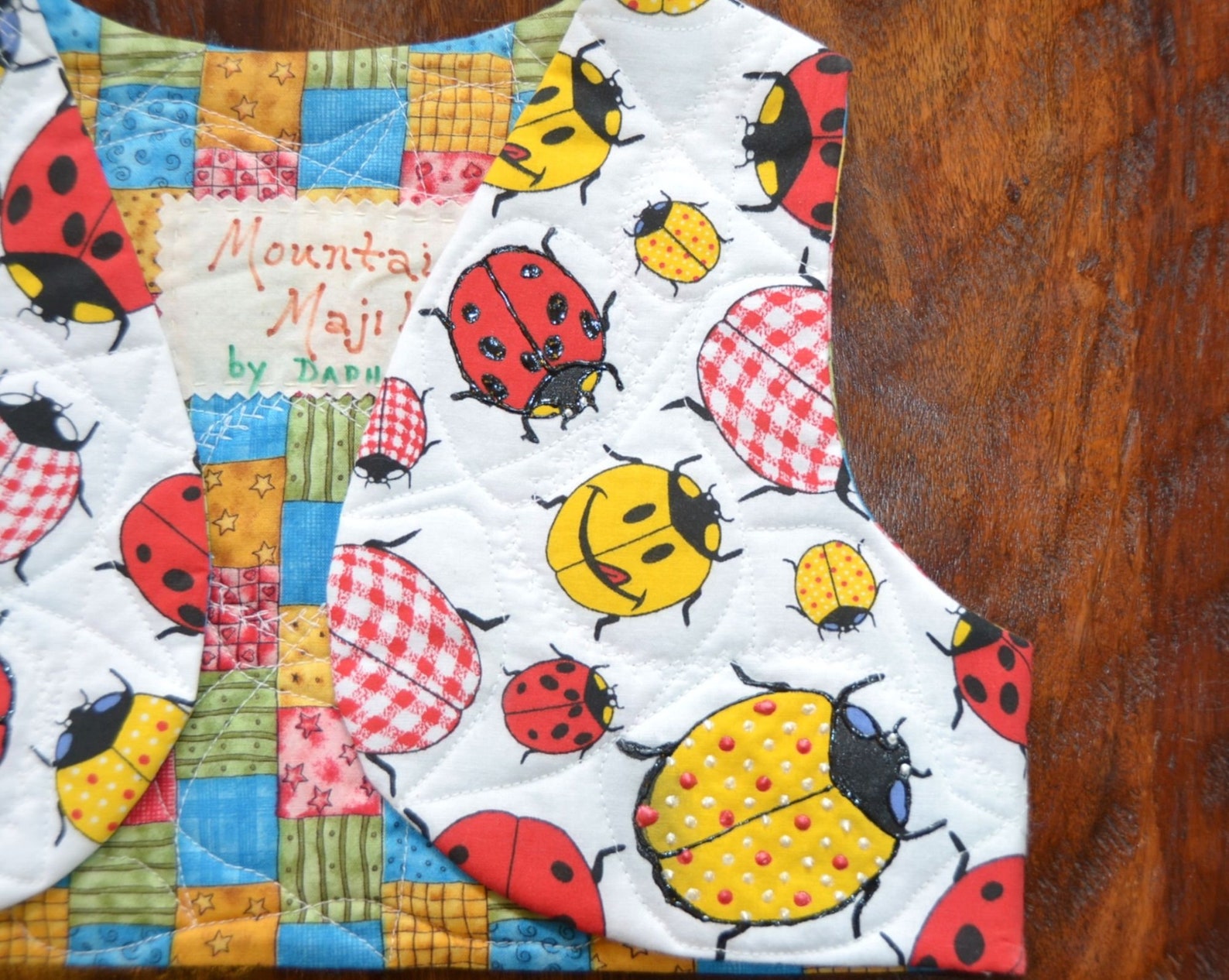 Ladybug Quilted Vest, Girl's Vest, Bug Bolero, Girl's Clothing ...