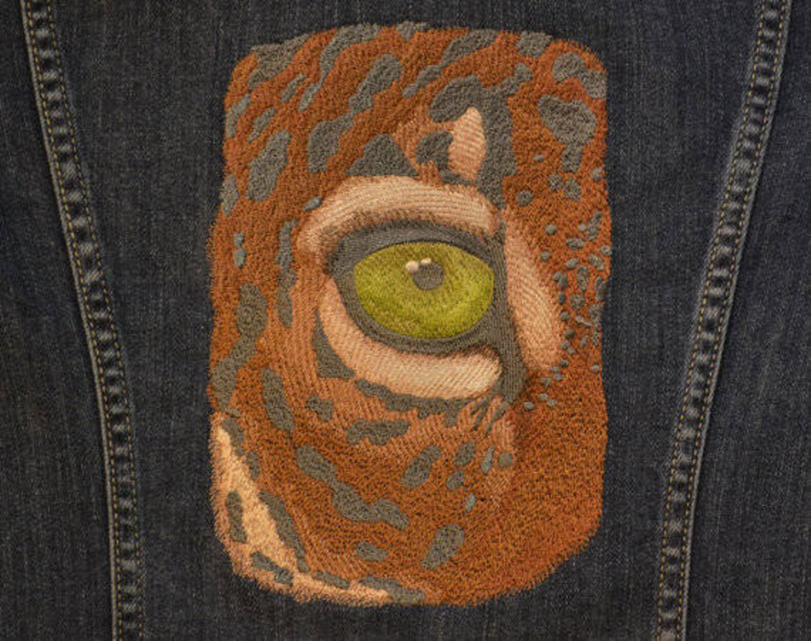 Denim Jacket, Jaguar, Embroidered Jacket, Eye Jacket, Cat Jacket, Women ...