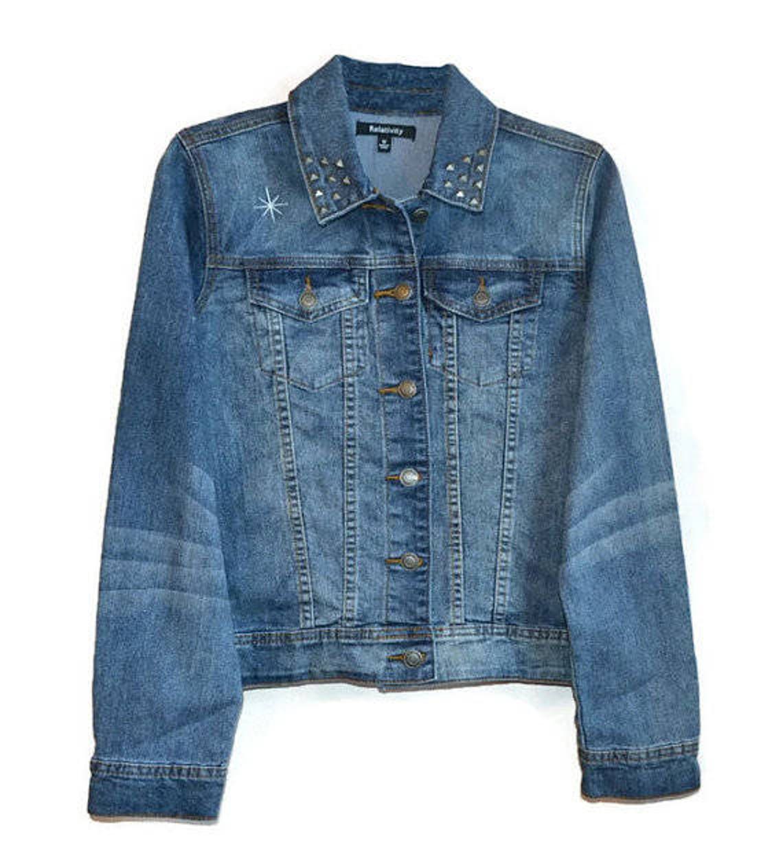 Moose Embroidered Denim Jacket, Blue Jean Jacket, Winter Moose, Moose ...