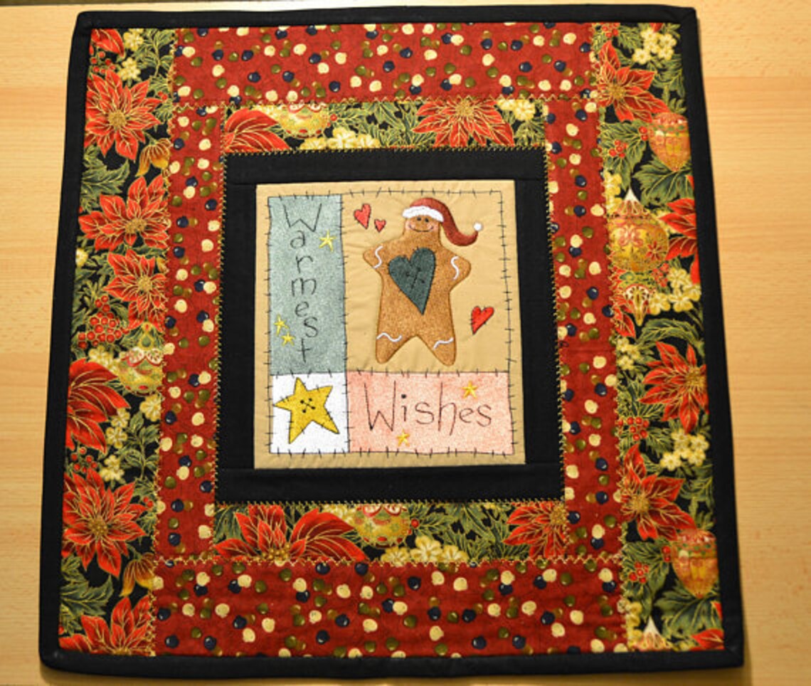 Gingerbread Man Quilt, Christmas Wall Hanging, Christmas Quilt ...