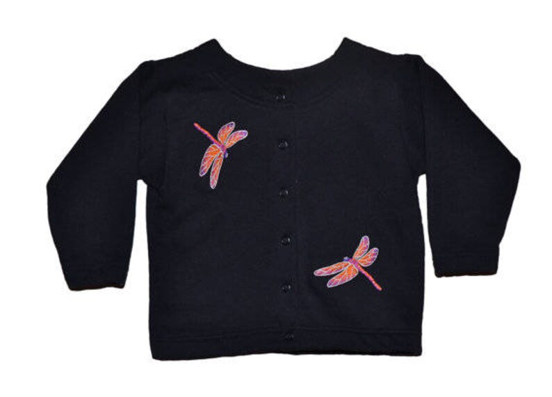 Orange Crush Embroidered Dragonfly Jacket, Black Dragonfly Jacket, Girl ...