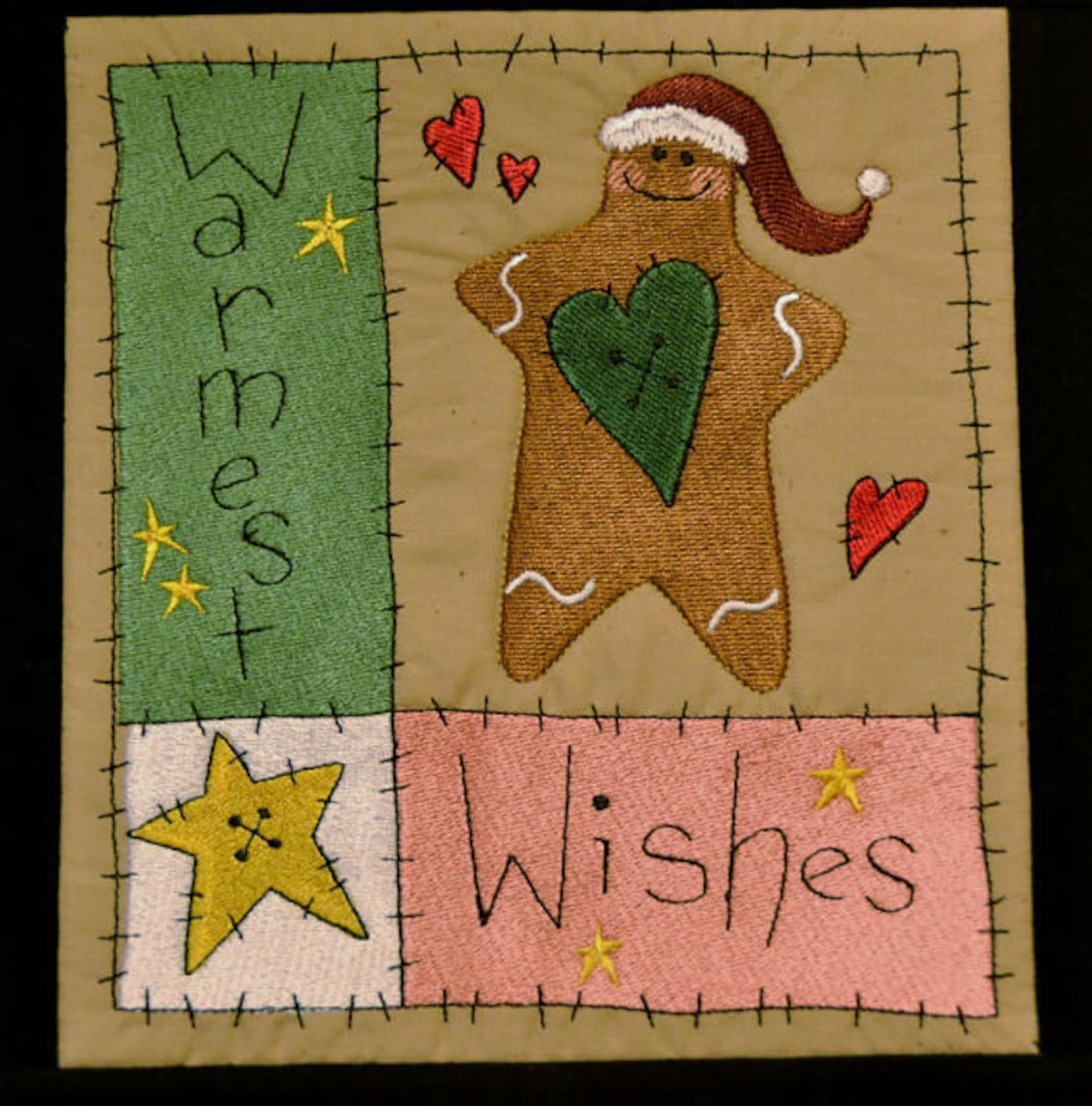 Gingerbread Man Quilt, Christmas Wall Hanging, Christmas Quilt ...