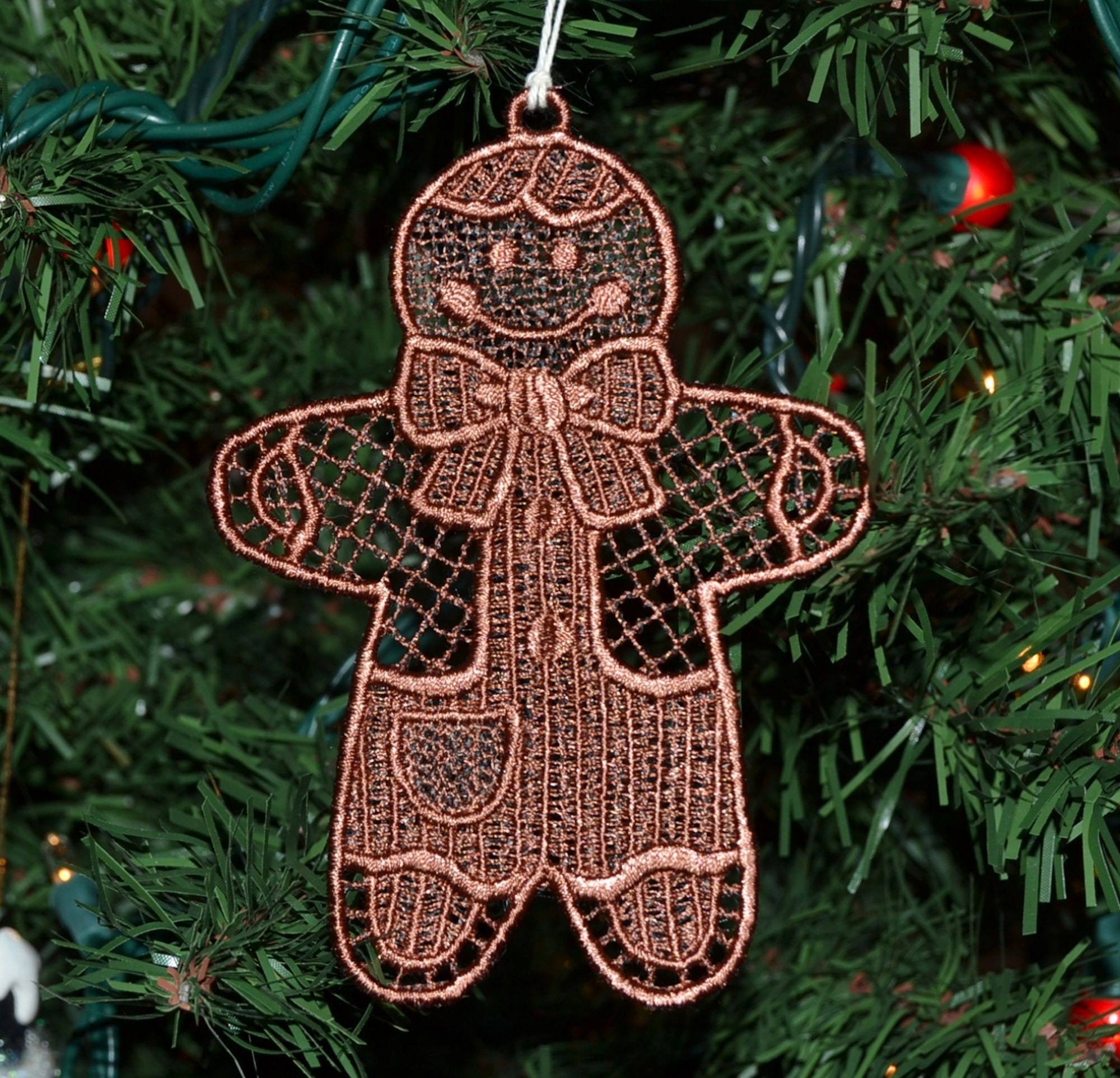Gingerbread Man Lace Ornament, Freestanding Lace, Lace Decoration ...