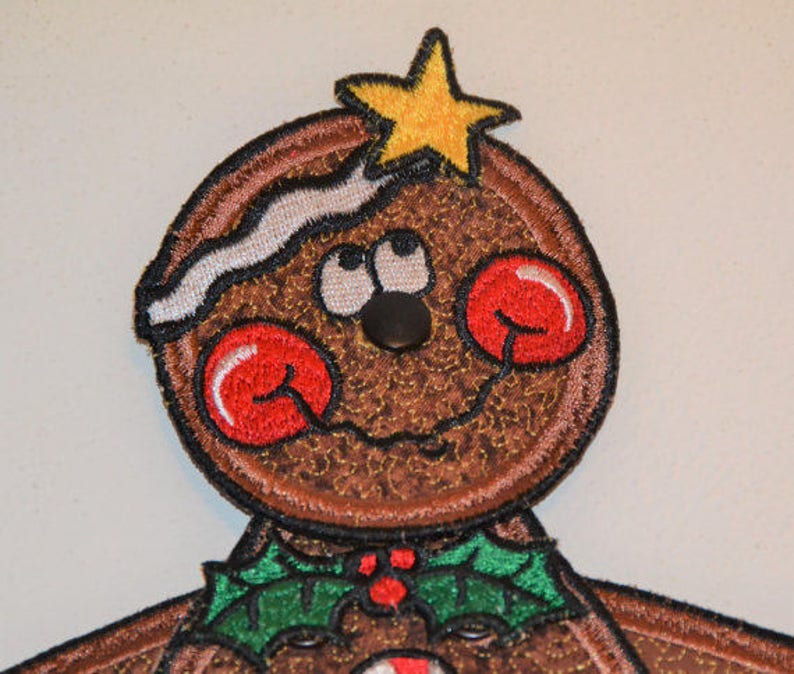 Gingerbread Man Embroidered Christmas Dangler, Gingerbread Man, Door ...