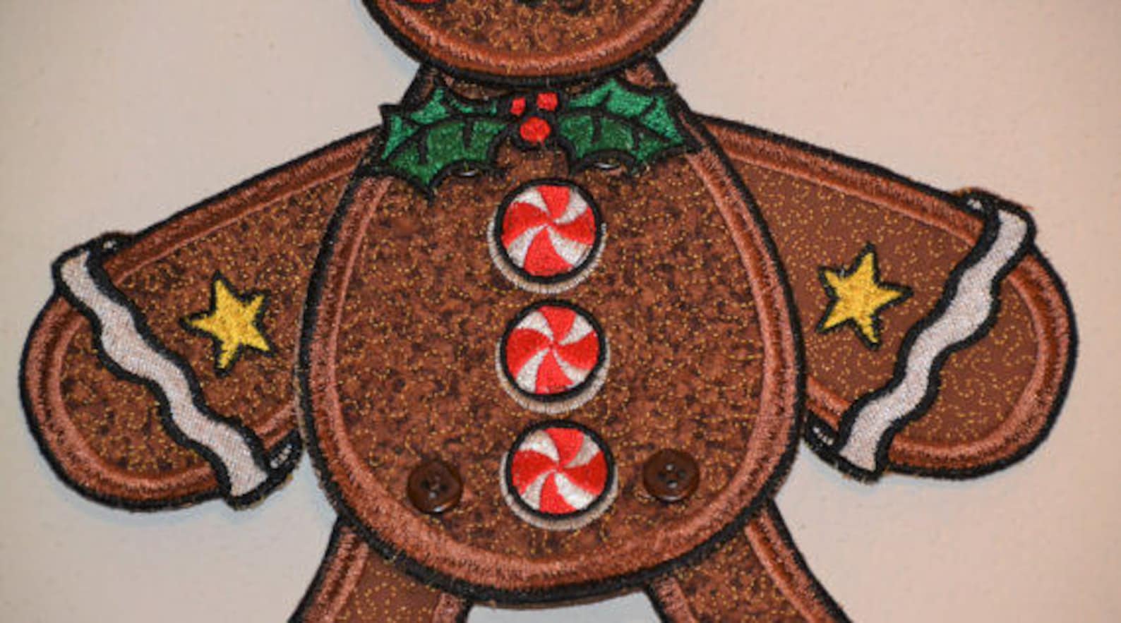 Gingerbread Man Embroidered Christmas Dangler, Gingerbread Man, Door ...