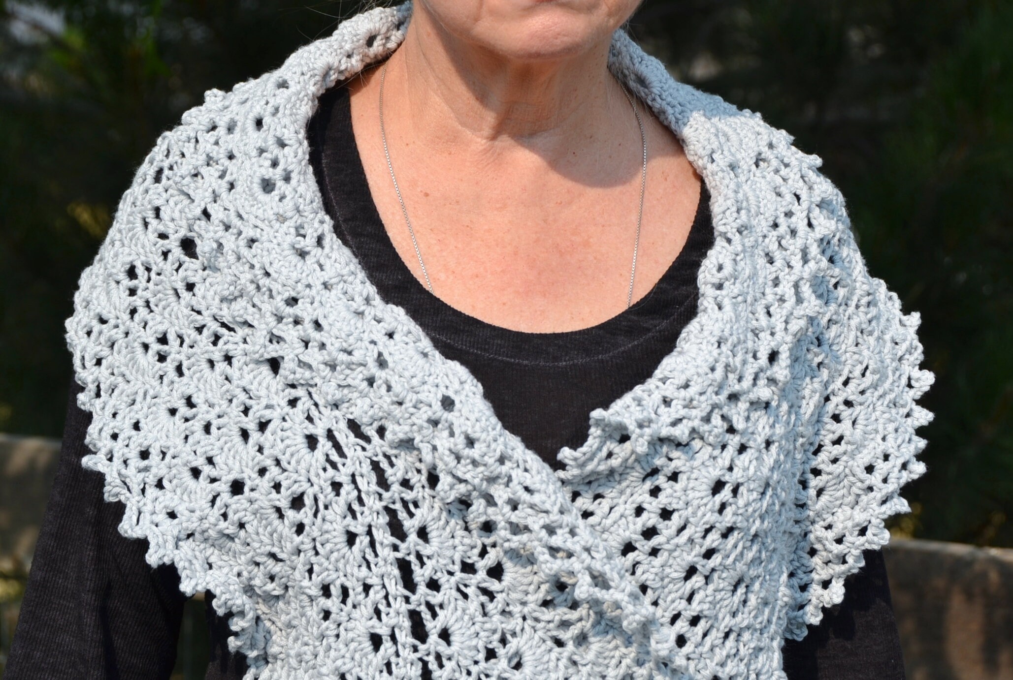 Handmade Crocheted Shawl, Crocheted Wrap, Women's Scarf, Girl's Mantle ...