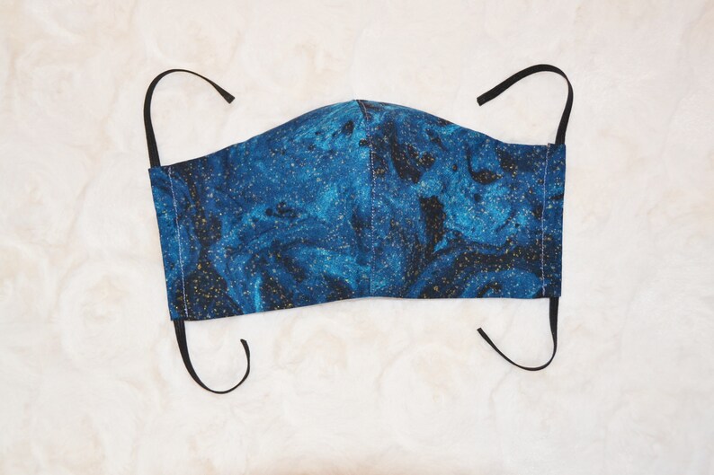 Washable Blue Sparkle Face Mask, Cotton Mask, Filter Mask, Face ...