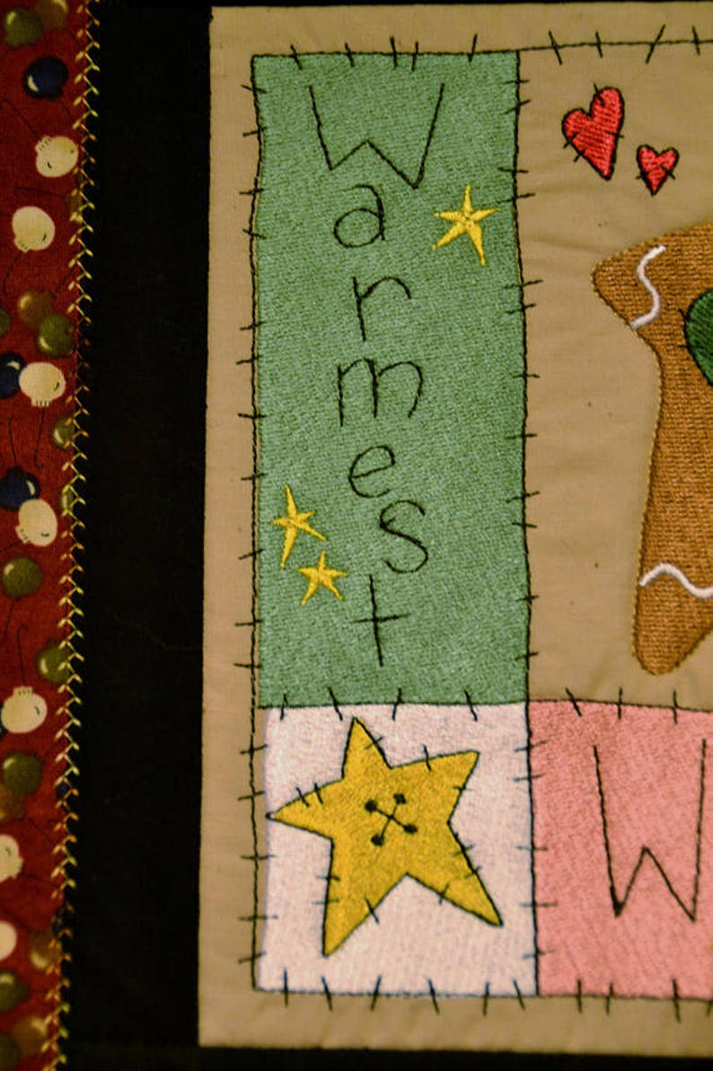 Gingerbread Man Quilt, Christmas Wall Hanging, Christmas Quilt ...