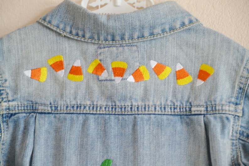 Halloween Jack-o'lantern and Cat Denim Jacket, Pumpkin Jacket, Jack-o ...