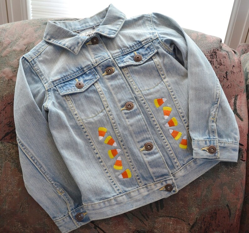 Halloween Jack-o'-lantern and Cat Denim Jacket, Pumpkin Jacket, Jack-o ...