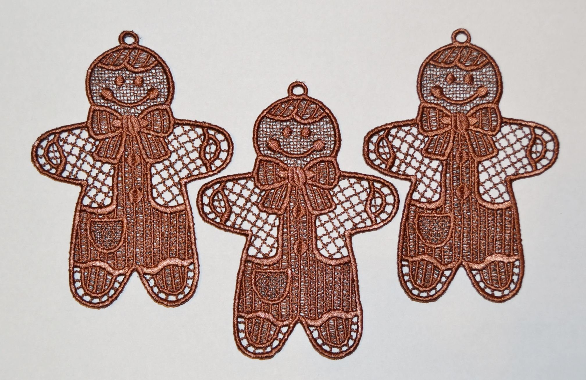 Gingerbread Man Lace Ornament, Freestanding Lace, Lace Decoration ...