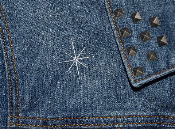 Moose Embroidered Denim Jacket, Blue Jean Jacket, Winter Moose, Moose ...