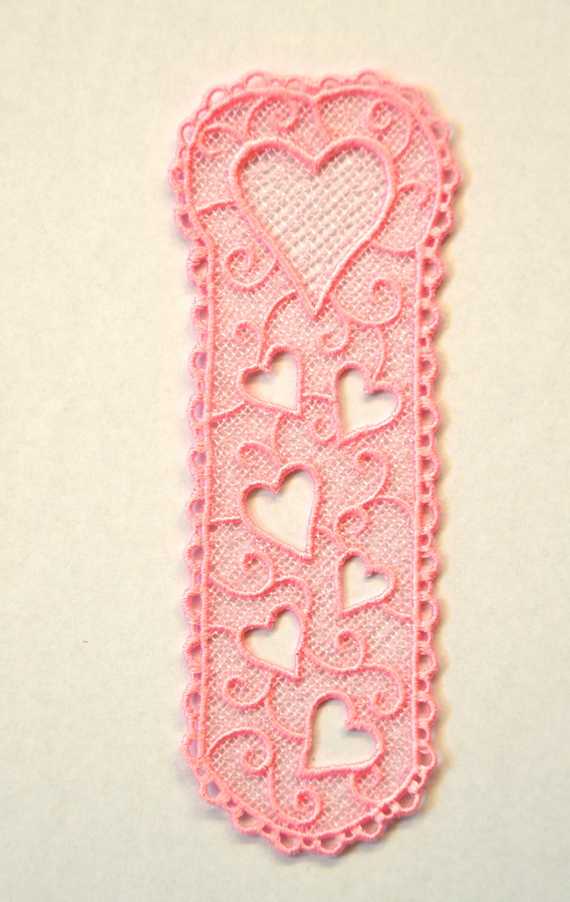 Heart Lace Bookmark, Freestanding Lace, Lace Bookmark, Embroidered Lace ...