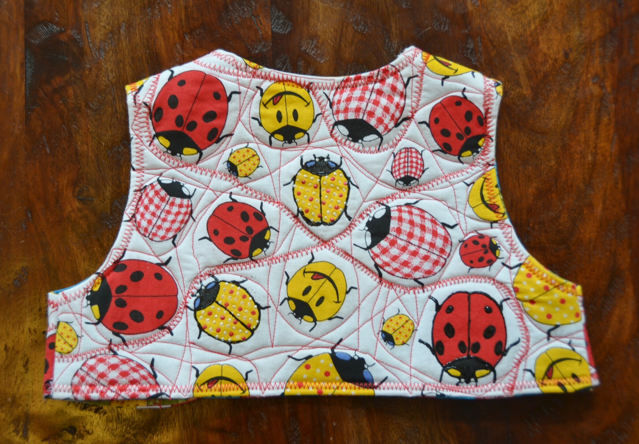 Ladybug Quilted Vest, Girl's Vest, Bug Bolero, Girl's Clothing ...