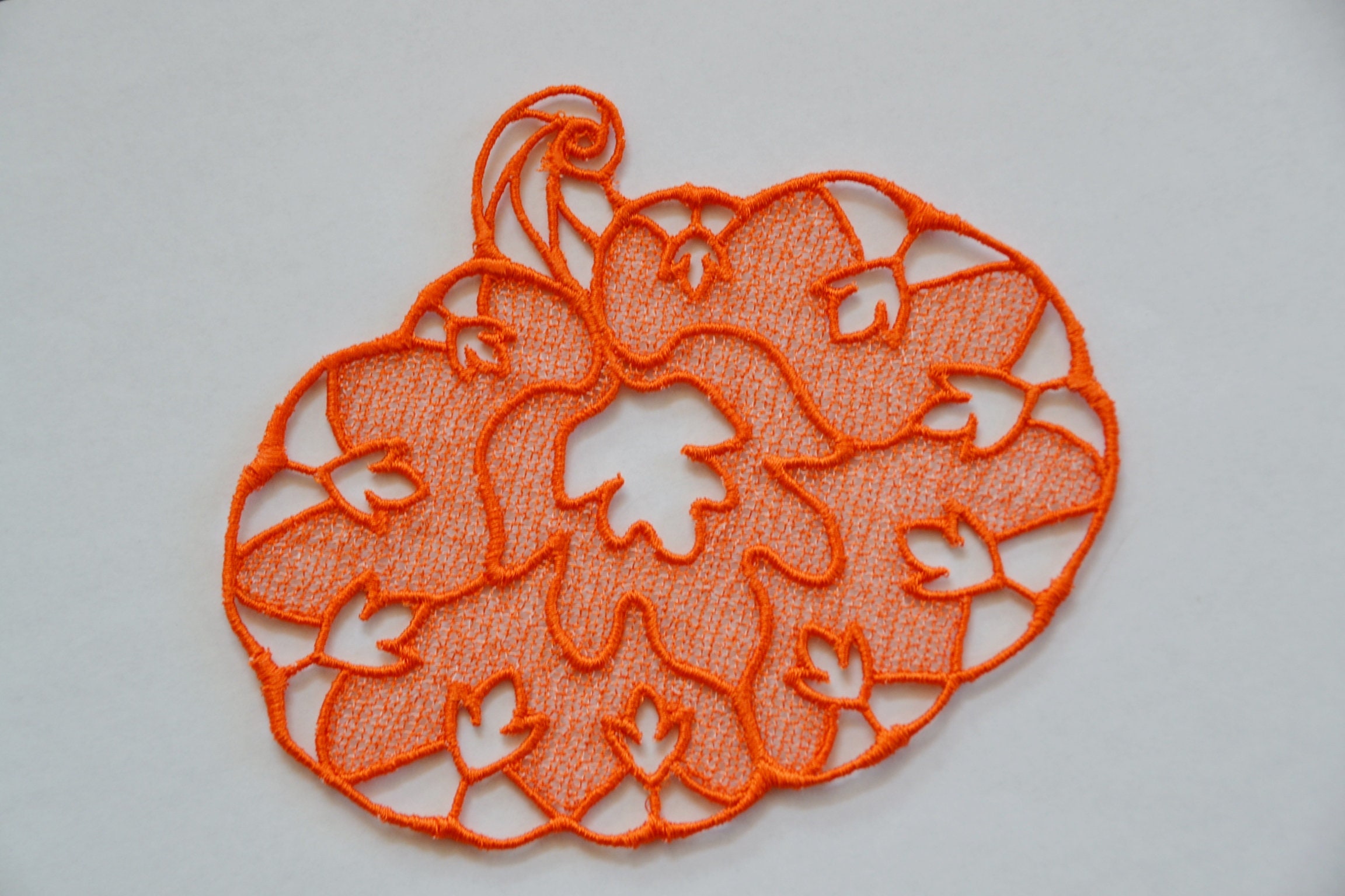 Pumpkin Lace Doily, Pumpkin Coaster, Thanksgiving Decoration, Fall ...