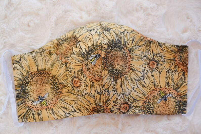 Washable Sunflower Face Mask, Cotton Mask, Filter Mask, Face Protector ...