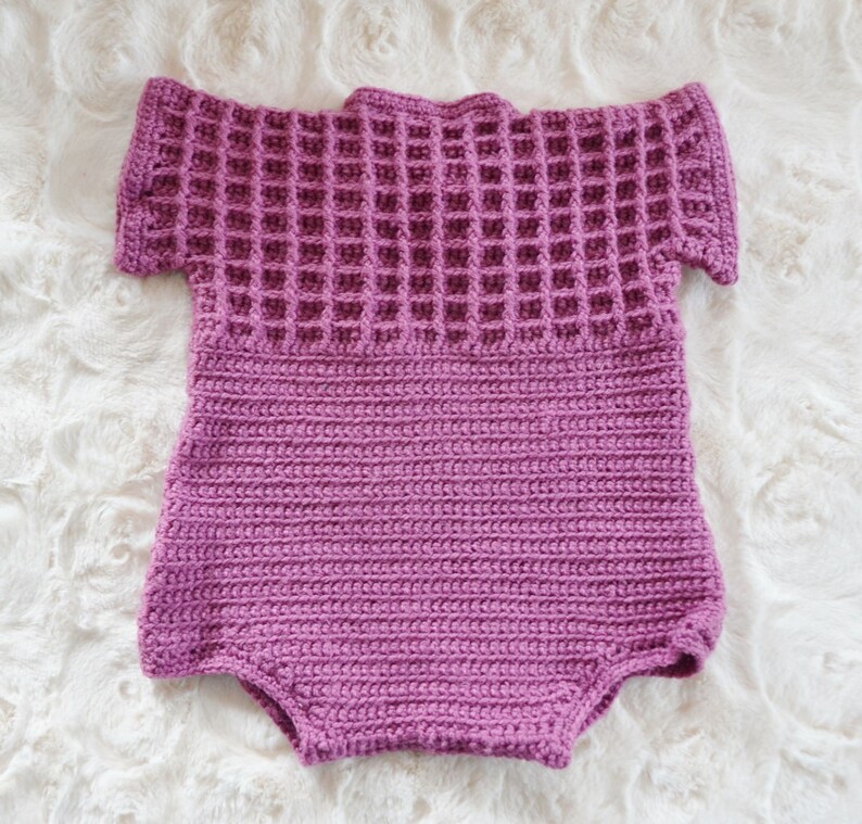 Hand Crocheted Children's Romper; Plum Romper, Girl's Romper, Boy's ...