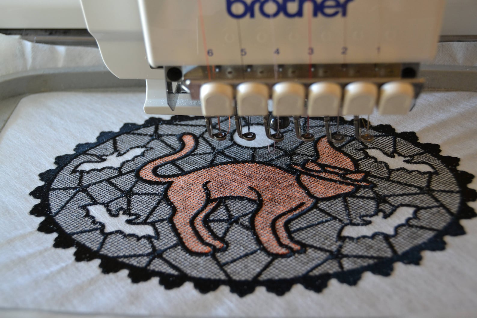 Halloween Cat Doily, Cat Doily, Bat Doily, Black Doily, Orange Doily ...