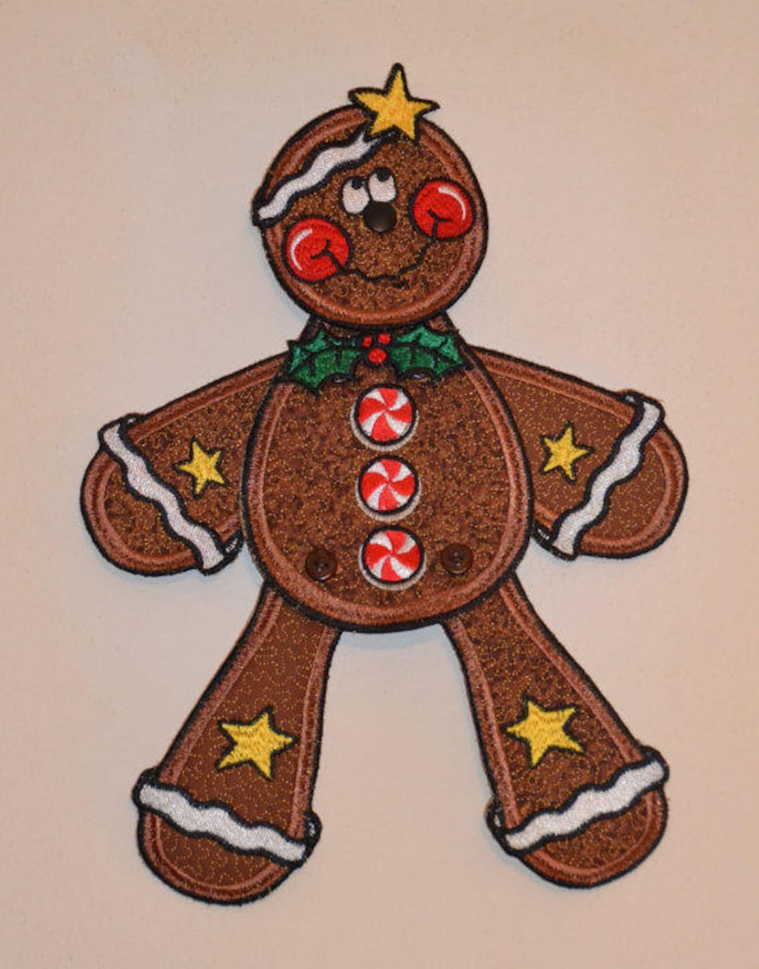 Gingerbread Man Embroidered Christmas Dangler, Gingerbread Man, Door ...