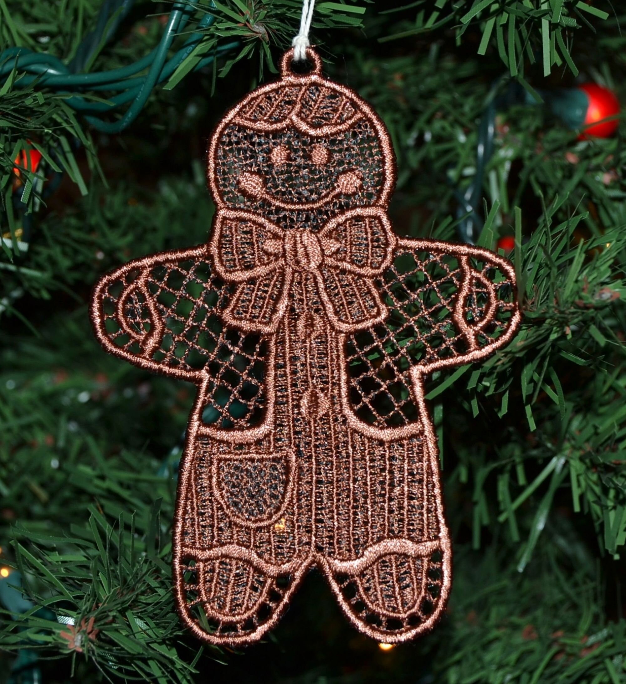 Gingerbread Man Lace Ornament, Freestanding Lace, Lace Decoration ...