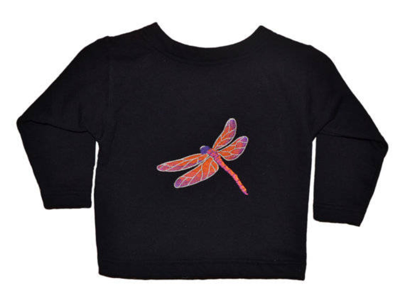 Orange Crush Embroidered Dragonfly Jacket, Black Dragonfly Jacket, Girl ...