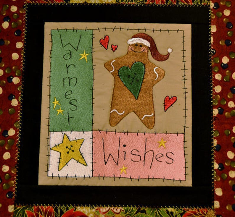 Gingerbread Man Quilt, Christmas Wall Hanging, Christmas Quilt ...