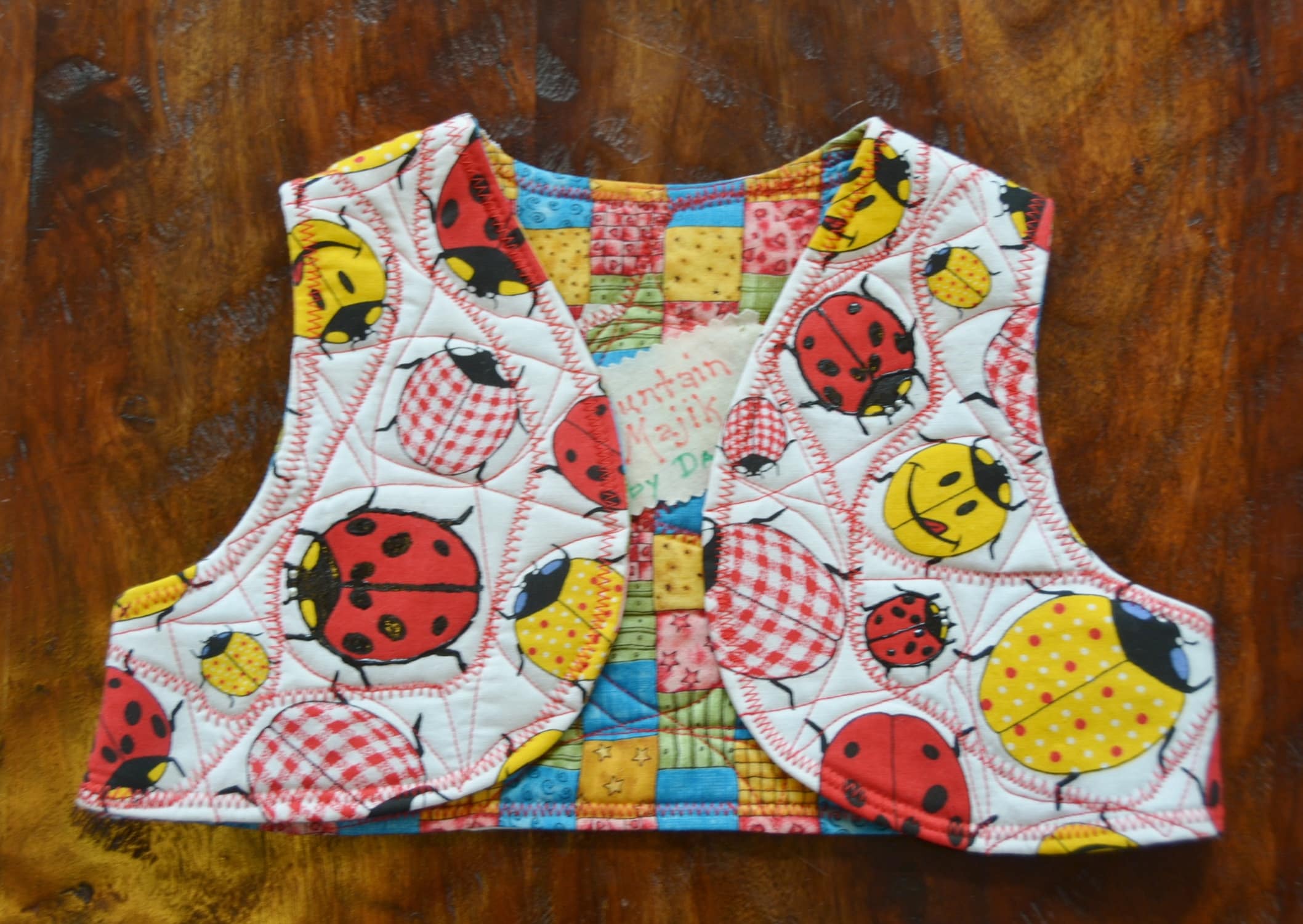 Ladybug Quilted Vest, Girl's Vest, Bug Bolero, Girl's Clothing ...