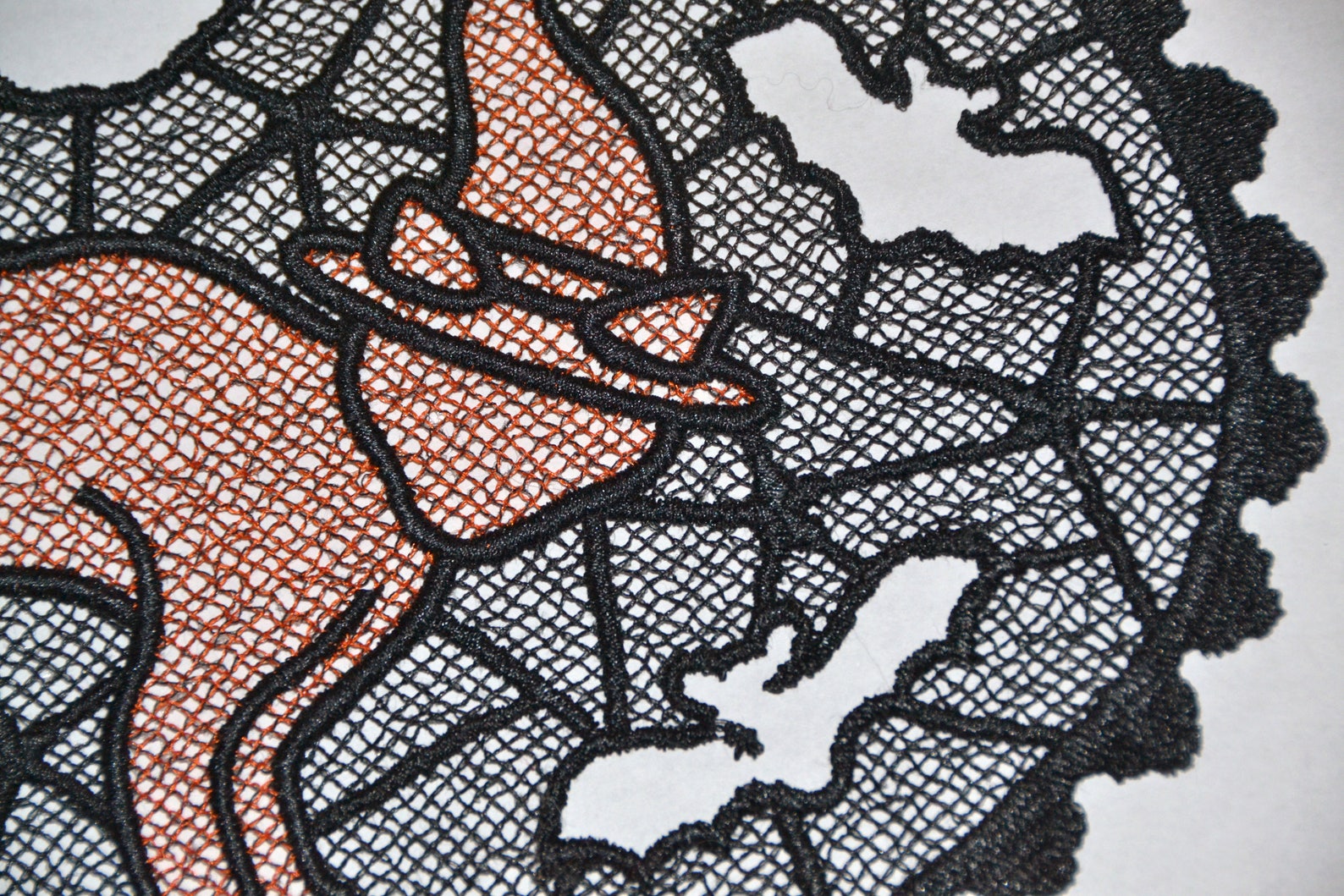Halloween Cat Doily, Cat Doily, Bat Doily, Black Doily, Orange Doily ...