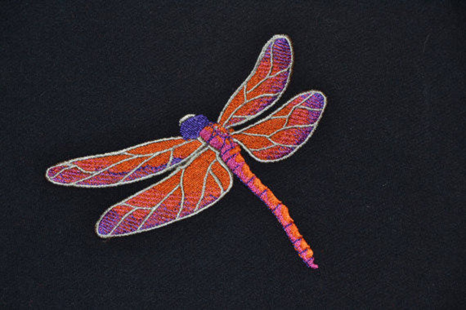 Orange Crush Embroidered Dragonfly Jacket, Black Dragonfly Jacket, Girl ...