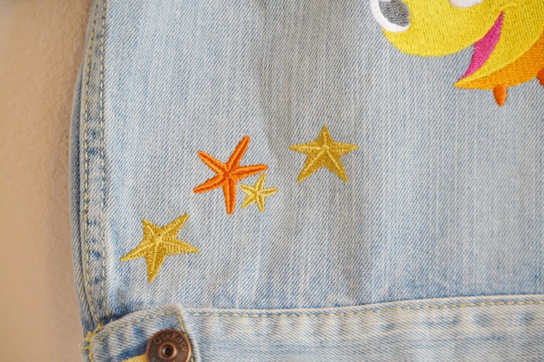 Pipsqueak Pufferfish Denim Jacket, Embroidered Pufferfish, Denim Jacket ...