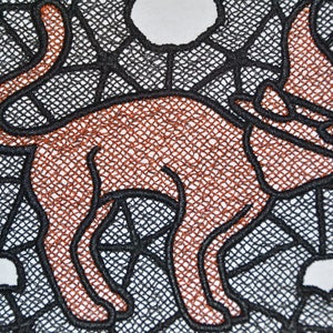 Halloween Cat Doily, Cat Doily, Bat Doily, Black Doily, Orange Doily ...