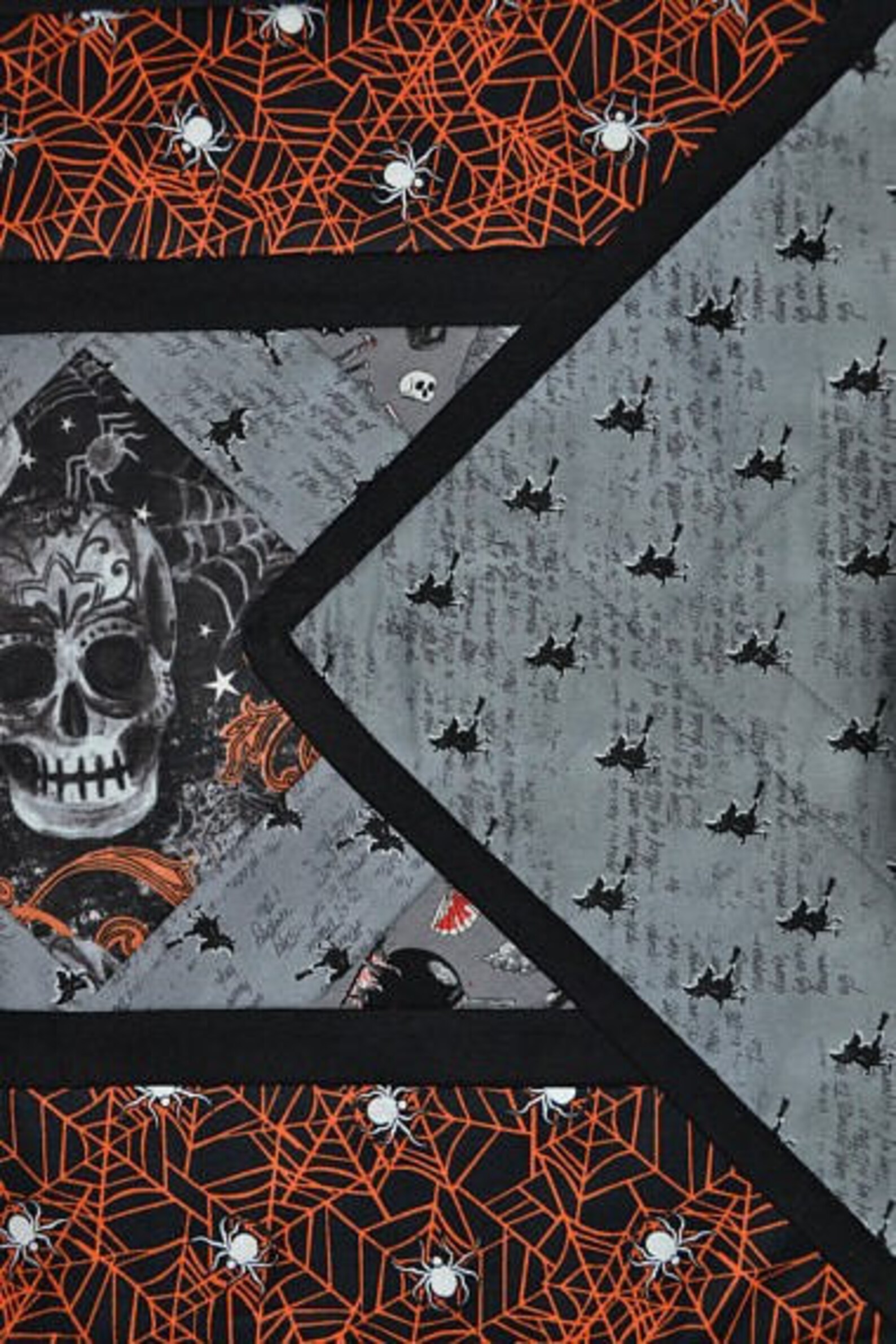 Skull Table Runner, Skull Quilt, Halloween Table Runner, Skeleton Quilt ...