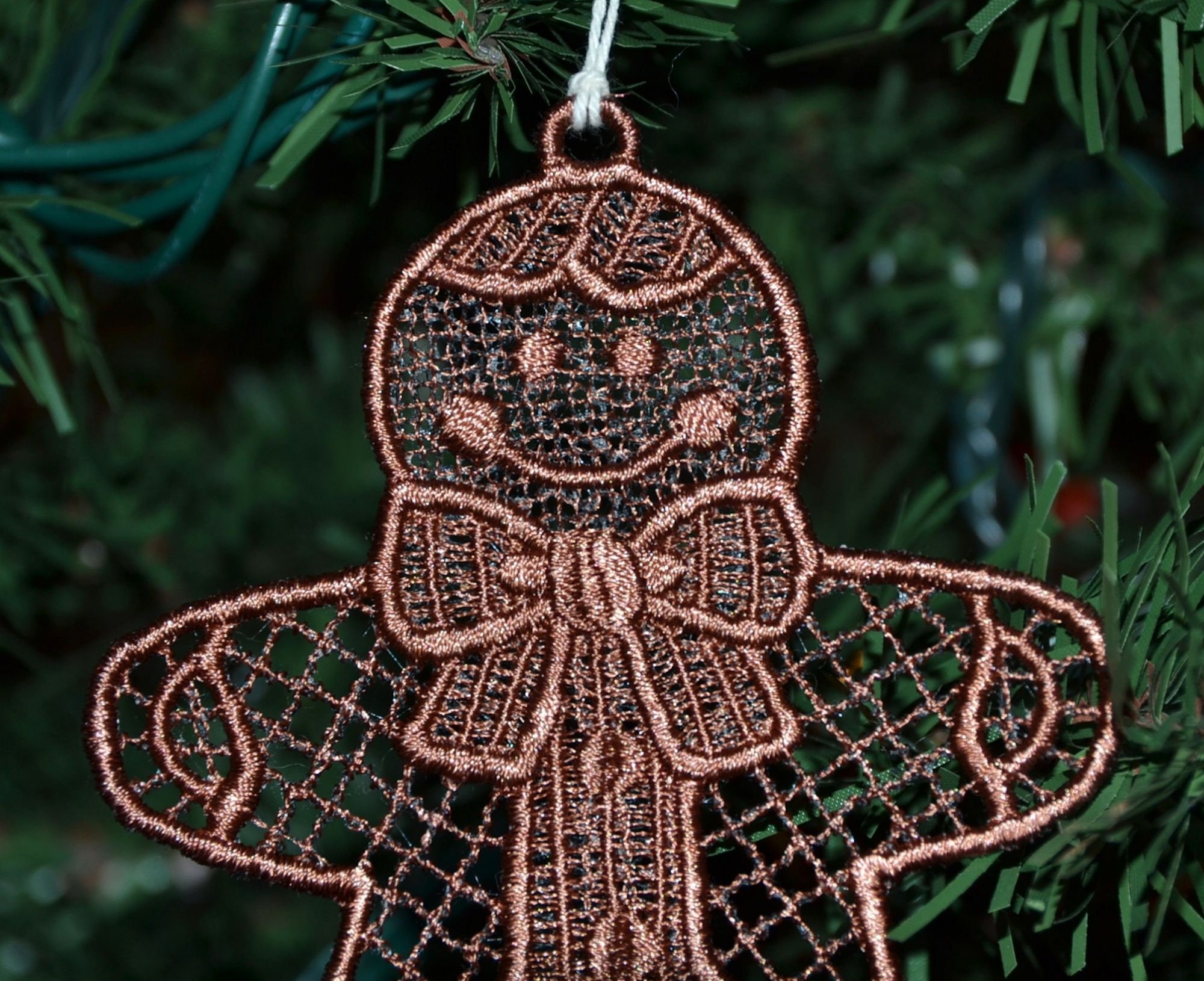Gingerbread Man Lace Ornament, Freestanding Lace, Lace Decoration ...