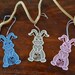 Bunny Rabbit Lace Ornament, Lace, Easter Ornament, Pink , Blue , Rabbit ...