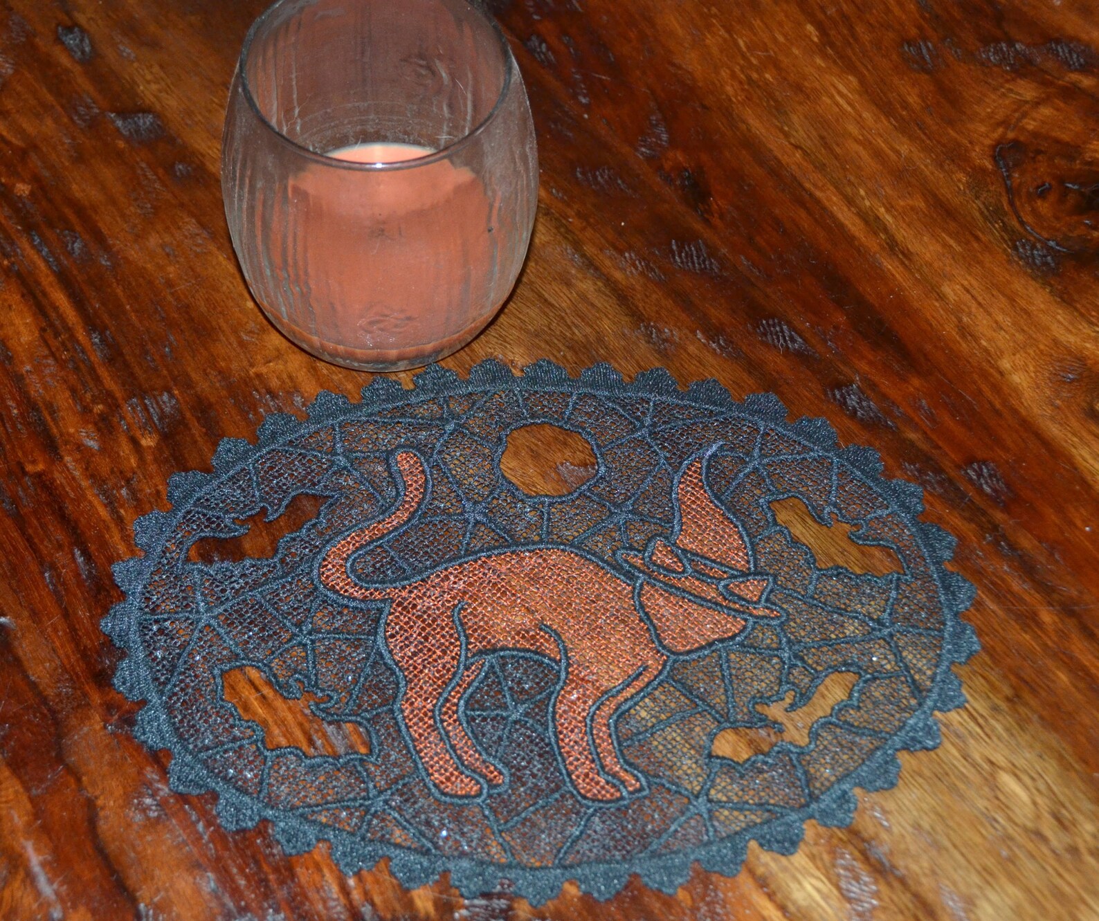 Halloween Cat Doily, Cat Doily, Bat Doily, Black Doily, Orange Doily ...