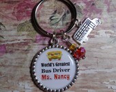 Personalized Bus Driver Key Chain With Charms | Etsy