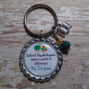 Personalized School Psychologist Key Chain With Charms - Etsy